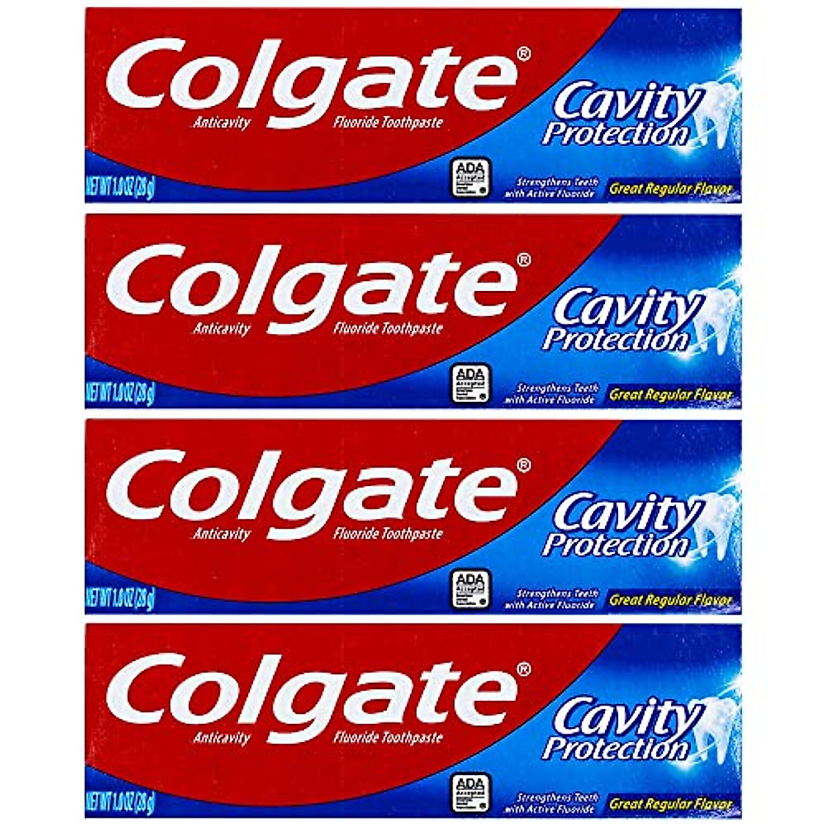 Colgate Cavity Protection Toothpaste, Creat Regular Flavor, Travel Size 1 oz (28g) - Pack of 4