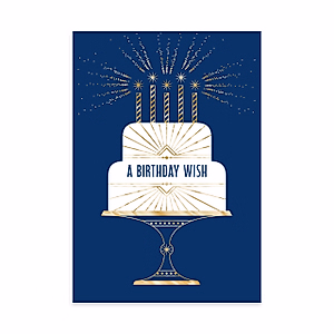 Hallmark Business (100 Pack) Birthday Cards (Elegant Cake on Navy) for Customers, Clients, Members, Groups, Associations, Organizations, Churches, Patients