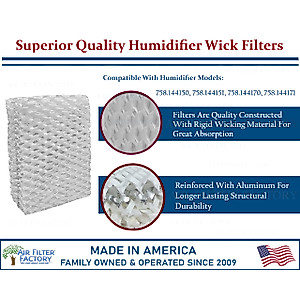 4-Pack Air Filter Factory Replacement For Kenmore 758.144150, 758.144151, 758.144170, 758.144171 Humidifier Wick Filters