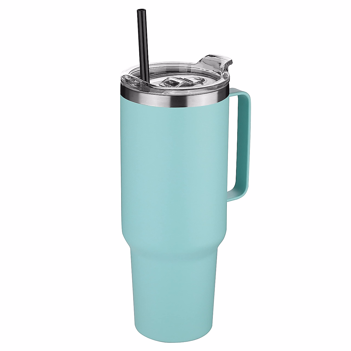 HASLE OUTFITTERS 40 oz Stainless Steel Tumbler with Handle, Vacuum Insulated Tumblers Bulk, Reusable Double Wall Travel Coffee Mug, Durable Powder Coated Water Bottle(Mint Green, 1)