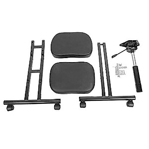 Comft Ergonomic Kneeling Chair Home Office Black Height Adjustable Stool with Thick Foam Cushions and Smooth Gliding Casters for Improving Posture