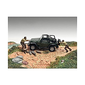 American Diorama 4X4 Mechanics 2 Piece Diecast Figure Set 3 for 1/43 Scale Models AD43003
