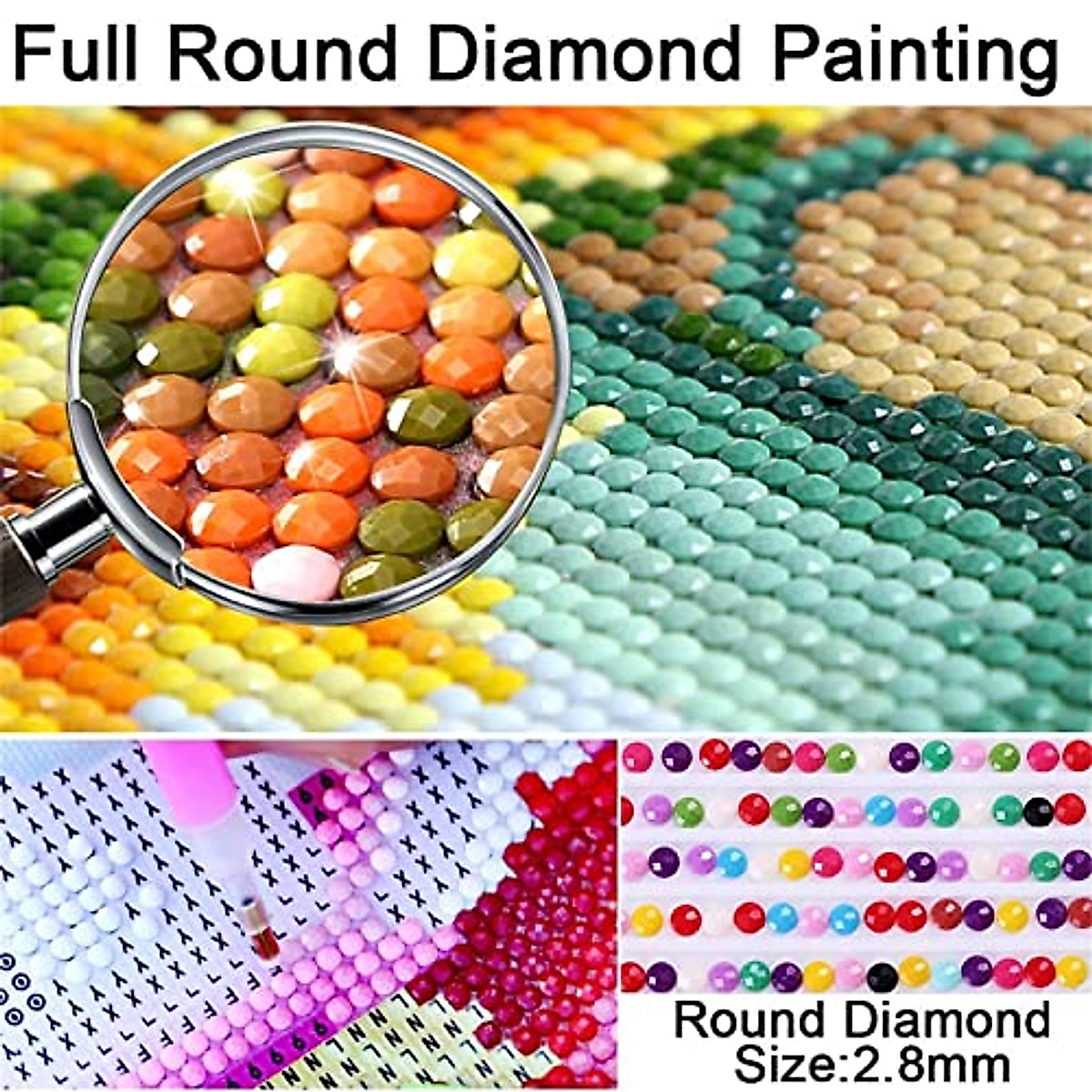 Whoonng Diamond Painting Kits for Adults, DIY 5D Large Diamond Painting Angel Wings, Full Round Diamond Art Kids,20x40in Paint by Number for Adults Diamond Dots Gem Art Crafts for Home Decor Gift