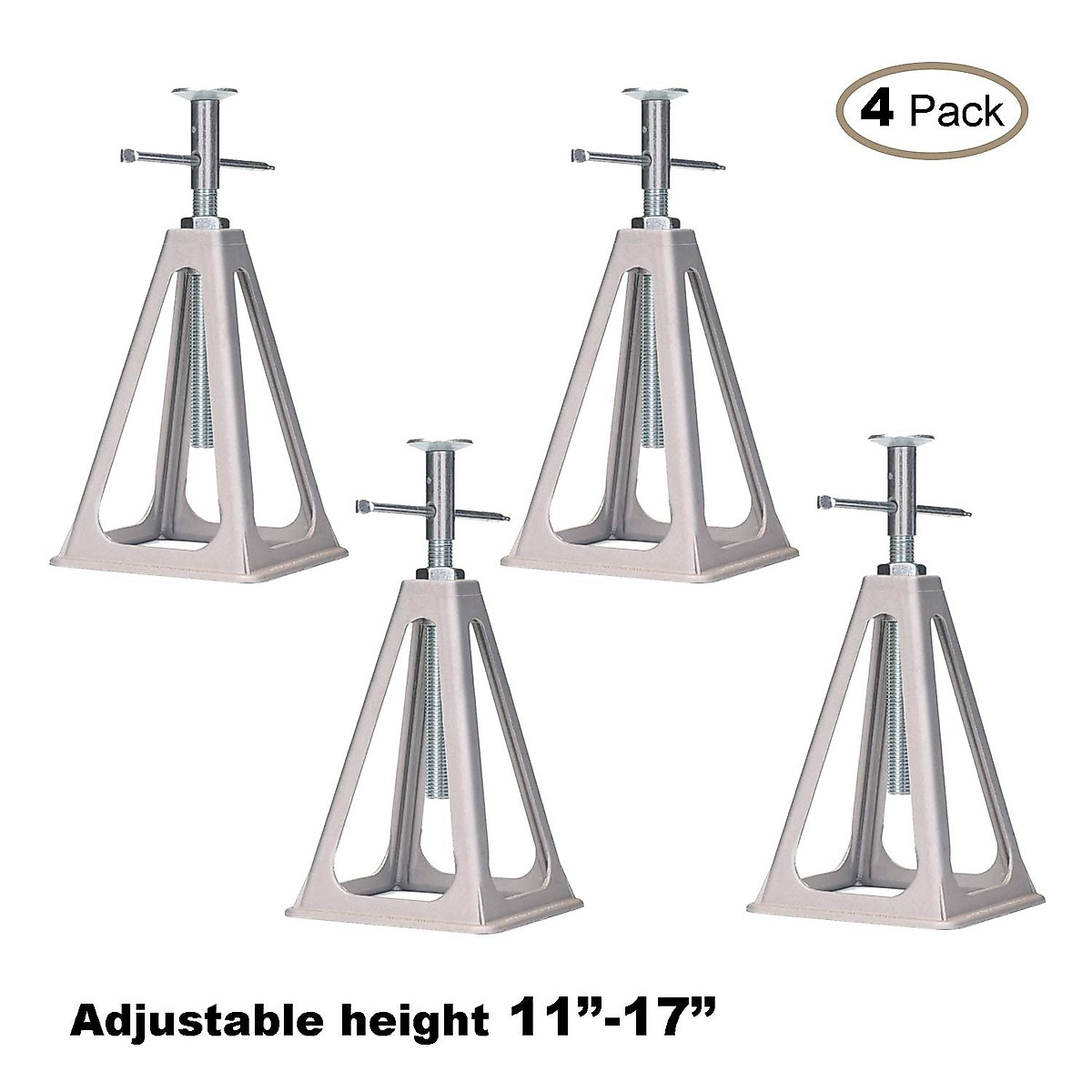 Homeon Wheels Aluminum Stabilizer Stack Jacks for RV,Travel Trailers, Pop-Up Camper, Cars or Boats,Can Support Up to 7936 lbs, Extends 17"- (4 Pack)
