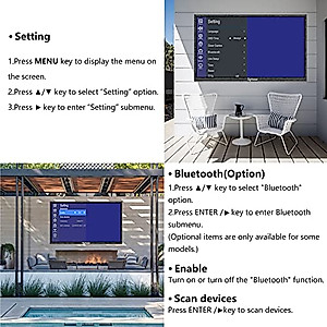 SYLVOX 75 inches Full Sun Outdoor TV Smart Waterproof TV 4K Ultra High-Resolution 2000nits,7x16(H) Support Bluetooth Wi-Fi Suitable for Partial Sun or Strong Light Area(Pool Series) (OT75A1KAGE)