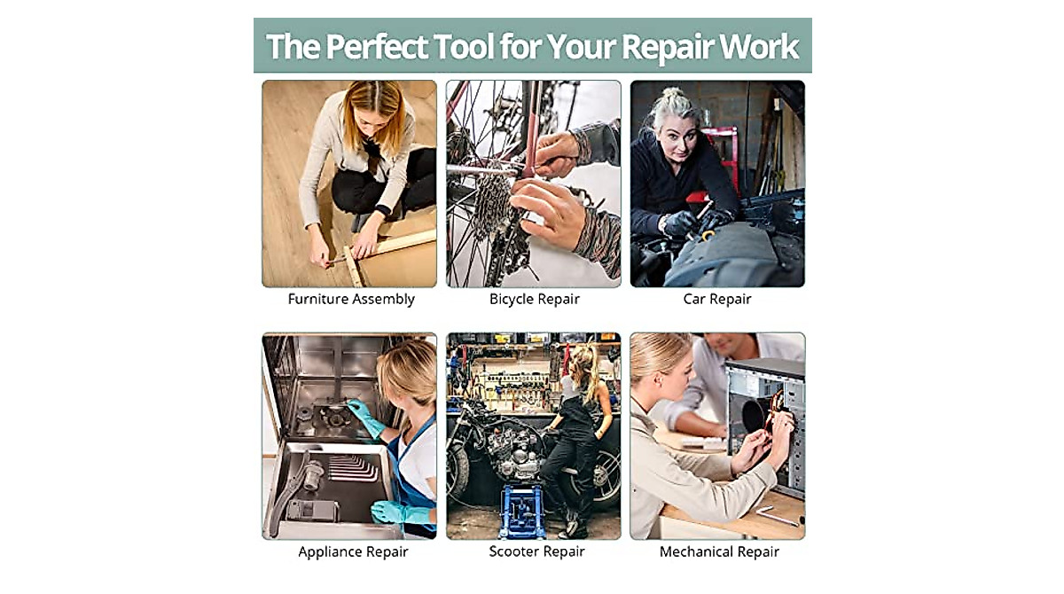 COLFULINE Pink Allen Key Set - 9 PCS for Home Repair