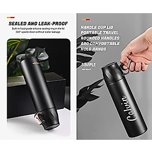 AIPNIS Custom Thermos cup,Engravable with Your Name,with Leakproof Lid & Cup,Coffee cup,Personalized Gift Stainless Steel Water Bottle,Sports Bottle Vacuum-Insulated