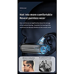 Air Bone Conduction Bluetooth Headphones Ultra-Long Life Wireless Hanging Ear Type Not in The Ear Sports Headphones (Red)