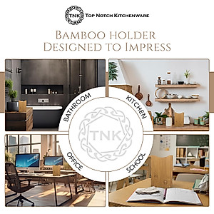 Bamboo Utensil Holder or Caddy for Kitchen Tools. Perfect Organizer for Stainless Steel, Ceramic, or Bamboo Spatulas, Spoons, and Flatware. Quality Home Collection