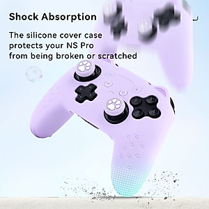 GeekShare Cat Paw Controller Skin Grips Set Compatible with Nintendo Switch Pro-Anti-Slip Silicone Protective Cover Case Joystick Caps for Switch Pro Wireless Controller - Purple