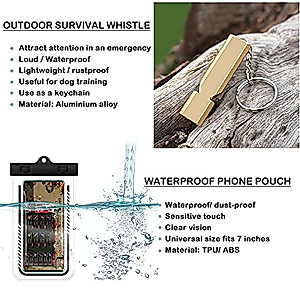 Gold Roc Sandless Beach Blanket & Waterproof Phone Pouch & Outdoor Survival Whistle, Extra Large Outdoor Picnic Mat, Pocket Camping Mat for Travel, Camping, Hiking (Blue, Large)