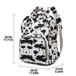 fengchensety Cow Spots Print Diaper Bag Backpack Maternity Baby Changing Bag Backpacks
