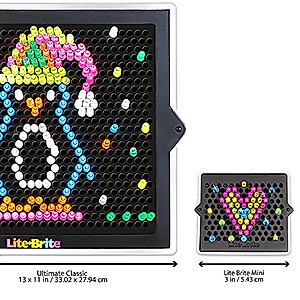 Lite-Brite Mini, Light Up Drawing Board, Mini LED Drawing Board with Colors, Travel-Sized Toys for Creative Play, Glow Art Neon Effect Drawing Board, Light Toys for Kids Aged 4 +
