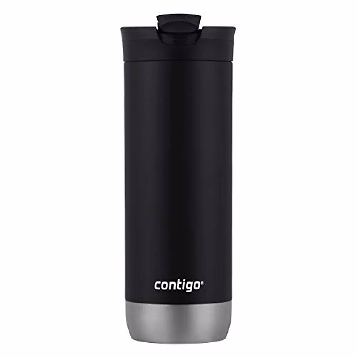 Contigo Huron Vacuum-Insulated Stainless Steel Travel Mug with Leak-Proof Lid, Keeps Drinks Hot or Cold for Hours, Fits Most Cup Holders and Brewers, 16oz Licorice