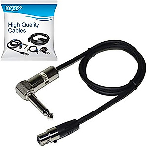 HQRP 4-Pin Mini Connector (TA4F) to Right-Angle 1/4-Inch Connector Instrument Cable compatible with Shure WA304 Replacement