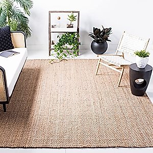 SAFAVIEH Natural Fiber Collection Area Rug - 10' x 14', Natural, Handmade Basketweave Jute, Ideal for High Traffic Areas in Living Room, Bedroom (NF401A)