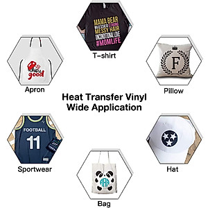 JANDJPACKAGING HTV Heat Transfer Vinyl Bundle - 12" x 5ft HTV Vinyl Rolls for Cricut, Silhouette & Cameo 12Pack Assorted Colors Iron on Vinyl Bundle