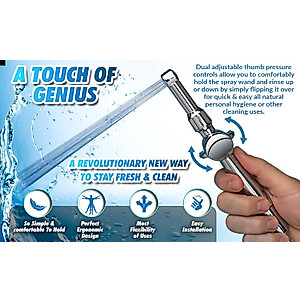 RinseWorks – Patented Aquaus 360 Diaper Sprayer - NSF Certified for Legal Installation - 3 Year Warranty – Dual Spray Pressure Controls – SafeSpray Valve Core, StayFlex Hose (ABS)