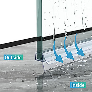FCSOTSPS Shower Door Bottom Seal, 2 PCS 3/8" x 36" Shower Door Sweep for 3/8 Inch Glass, Frameless Glass Shower Door Seal Strip,Stop Shower Leaks and Create a Water Barrier (10MM)