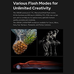 Godox V860III-S Camera Flash Light Wireless TTL Speedlite Modeling Light Transmitter/Receiver Manual/Auto Flash GN60 1/8000s HSS Built-in 2.4G Wireless X System Replacement for Sony Cameras