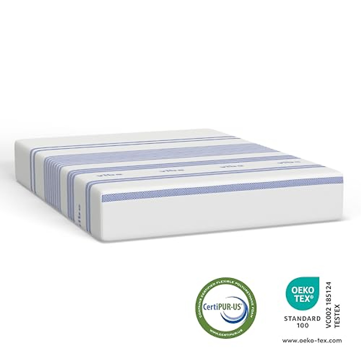 Vibe Gel Memory Foam Mattress, Fiberglass Free, 12-Inch CertiPUR-US Certified Bed-in-a-Box, California King, White