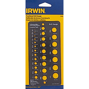 IRWIN Drill Bit Gauge, 1/16-to-1/2-Inch, 29-Hole (12092)