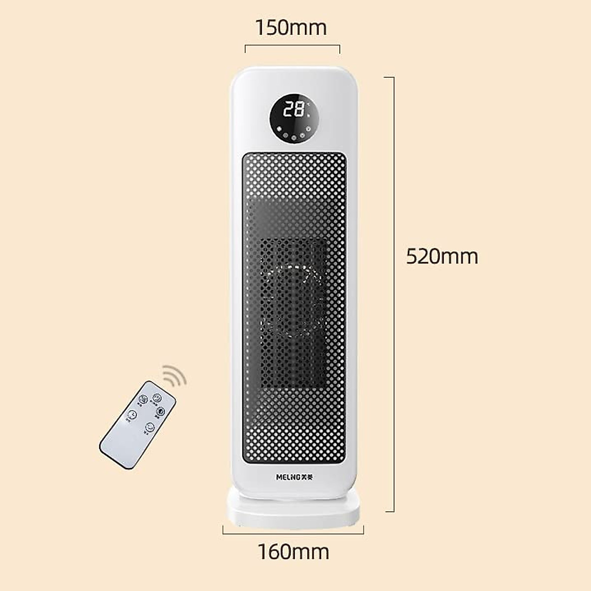 Outdoor Garden Heater Space Heater, 2000W Ceramic Heater, Fast Heating, 50°Oscillating Portable Heater with Remote Control, 12H Timer and Tip-Over & Overheating Protection Patio He