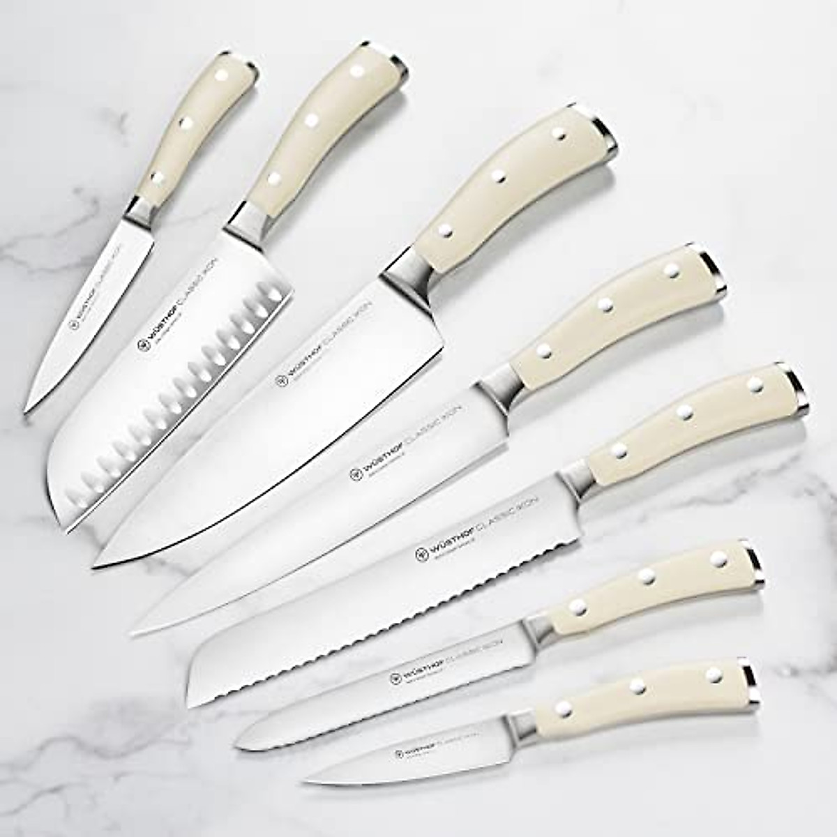 Wusthof Classic Ikon Creme 10 Piece Knife Set with Walnut Block