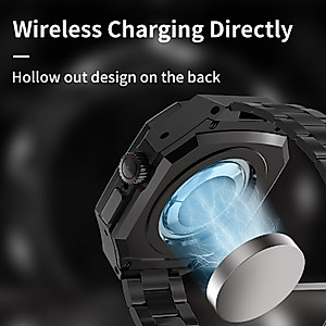 DGYSG Luxury Aluminum Case with Stainless Steel Band for Apple Watch Ultra / Ultra 2 Titanium 49mm, Rugged Metal Military Protective Cover Protector, Tactical Heavy Duty Protection for Men iWatch,