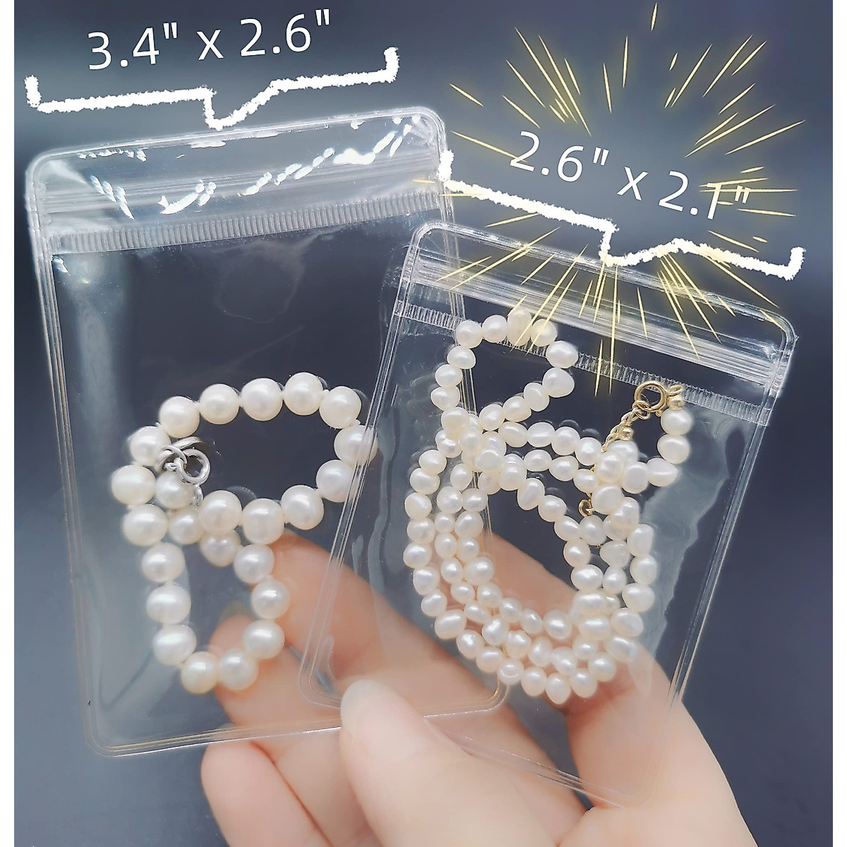 DYMSUP PVC Jewelry Bags Anti Tarnish Strips, 30 Pack Jewelry Zipper Storage Bag Clear Plastic Jewelry Bags for Jewelry Book Selling Packaging Silver Storage Bags Anti Tarnish (3.1"x 2.3")