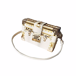 Nite closet Small Purse Gothic Lolita Vintage Satchel Women PU Leather Shoulder Bag (White)