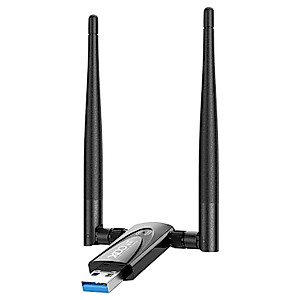 Wireless USB WiFi Adapter 1200Mbps, XDO Dual Band OFDM 2.4GHz/300Mbps 5GHz/867Mbps,802.11 ac/a/b/g/n, High Gain Dual 5dBi Antennas Network USB 3.0 for Desktop PC with Windows XP/Vista/7/8/10/11/Mac OS