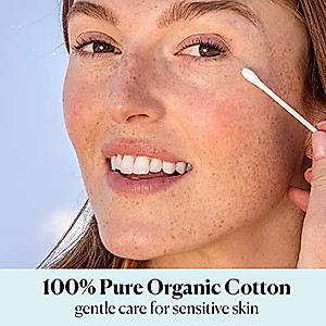 Sky Organics Organnic Cotton Swabs for Sensitive Skin, 100% Pure GOTS Certified Organic for Beauty & Personal Care, 500 ct.
