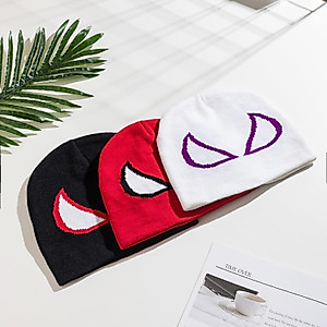 gothapy Y2K Beanies Spider Miles Gwen Peter Beanie Gothic Acrylic Knitted Hat Casual Streetwear Outdoor Beanies for Women Men (White)