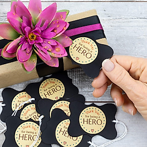 Gazelle Thank You Stickers, Roll, 500 Kraft Stickers. Say Thank You to Our Heroes 1.5 Inch Gratitude Stickers Fit On Envelopes, Greeting Cards, Gift Bags. Eco-Friendly Soy-Based Ink (Kraft)