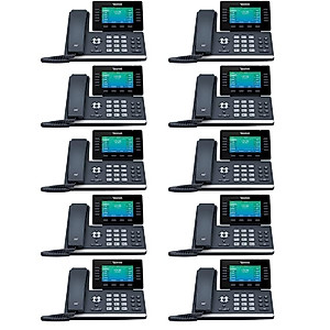 Yealink SIP-T54W IP Phone [10 Pack] 16 VoIP Accounts. 4.3-Inch Color Display. USB 2.0, 802.11ac Wi-Fi, Dual-Port Gigabit Ethernet, 802.3af PoE, Power Adapter Not Included (SIP-T54W)