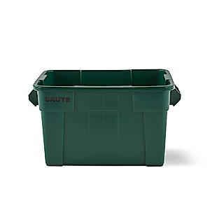 Rubbermaid Commercial Products Brute Tote Storage Container with Lid-Included, 20-Gallon, Dark Green, Rugged/Reusable Boxes for Moving/Camping/Storing in Garage/Basement/Attic/Jobsite/Truck