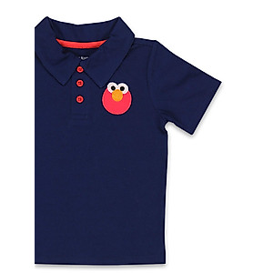 Isaac Mizrahi Loves Sesame Street Gang Elmo Baby Toddler Polo Collared Shirt (2T, Navy)