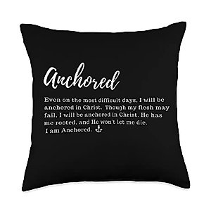 MADE BY CHANTELE' I AM Anchored Throw Pillow, 18x18, Multicolor