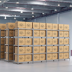 ERGOMASTER Storage Shelves Metal Garage Shelving Unit 5-Shelf Adjustable Heavy Duty Boltless Organizer Rack for Home Warehouse Pantry Office 108" W x 18" D x 72" H Grey,3Pack