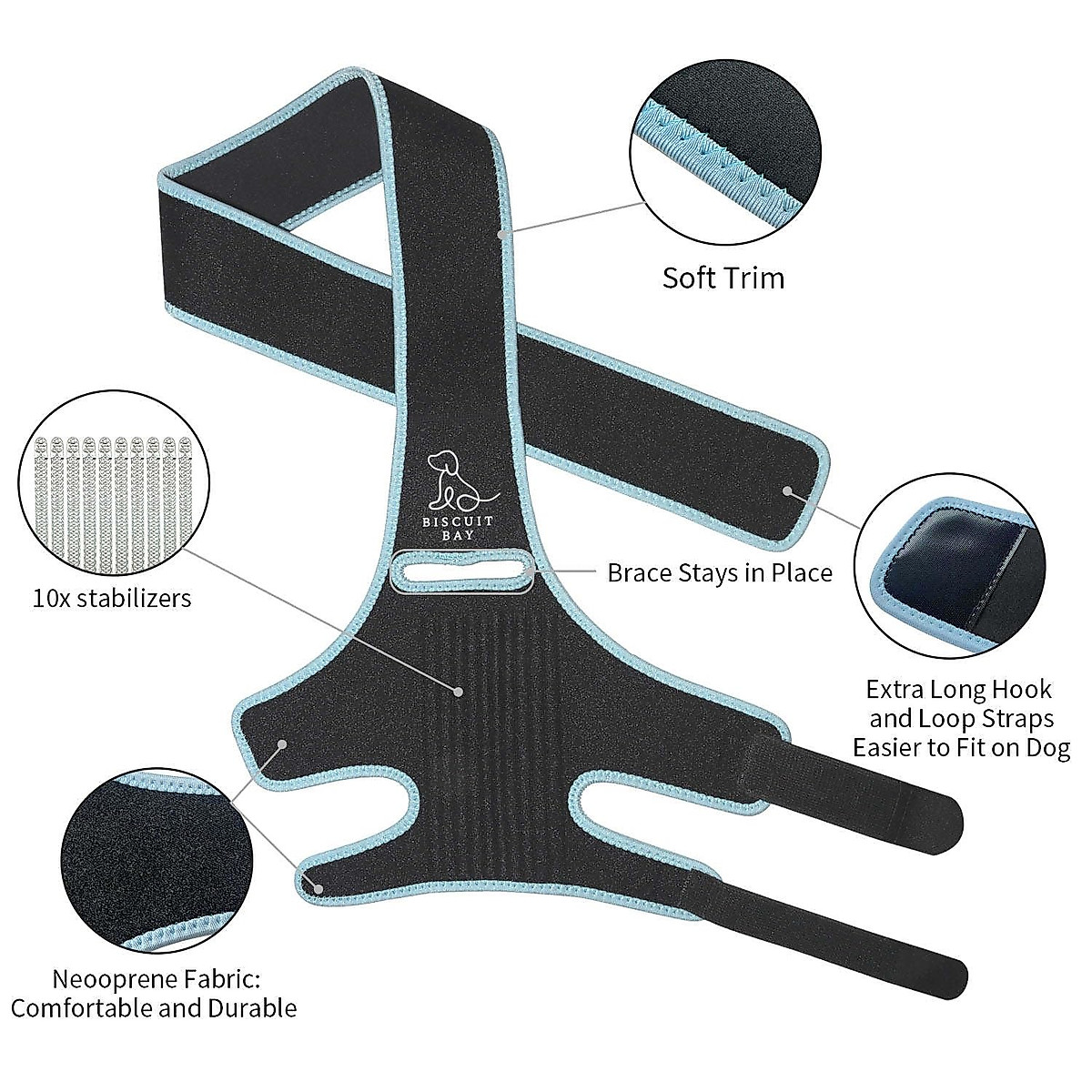 Dog Knee Brace (SMALL) Dog Knee Brace for Torn ACL Hind Leg - Dog Knee Brace Promotes Faster Recovery - Extra Supportive Dog Leg Brace with 10x Stabilizers & Longer Straps for an Anti-Slip Comfort Fit