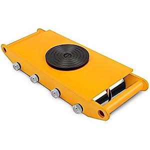 Cuilvu 26400lbs Machinery Moving Skate 12T Machinery Skate Dolly Machinery Mover Skate with 360° Rotation Cap & 8 Steel Rollers Dolly Machinery Skate for Industrial Moving Equipment, Yellow