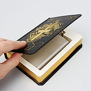 Suck UK Stainless Steel 4 Oz Hip Flask Hip Flask In A Book Hidden Flasks For Liquor To Smuggle Your Booze Groomsmen Gifts For Men Secret Flask & Funny Alcohol Gifts Black