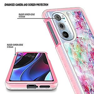 NZND Compatible with Motorola Edge Plus (2022) Case 5G 6.7" /Edge Plus 5G UW (2022) with [Built-in Screen Protector], Full-Body Protective Shockproof Rugged Bumper Cover Durable Case (Fantasy)