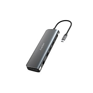 USB C Hub Multiport, 9in1 Type C Network Adapter Docking Station. Powered USB Hub 3.0 Dongle, Thunderbolt Dock MacBook Pro USB Type C Ethernet PD100W