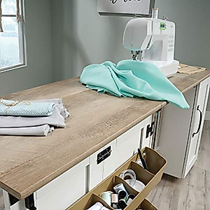 Sauder Miscellaneous Craft Cart, L: 39.29" x W: 19.49" x H: 28.54", Soft White finish