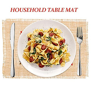 Thanksgiving Table Pad Home Decor 4pcs Thanksgiving Home Dinner Decoration Jute Mats Pumpkin Table Mat Insulation Mats Fall Decor Burlap Placemats