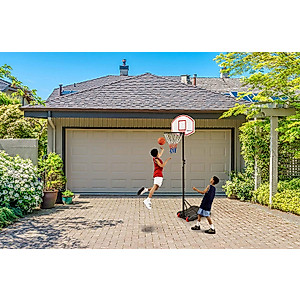 Basketball Hoop for Kids Portable Height-Adjustable Sports Backboard System Stand w/Wheels