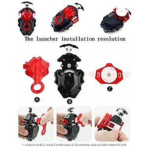 CombatGyro B-184 Launcher Bay Blades Toy Evolution B-131 Booster Dead Phoenix.0.at Starter Set LR Launcher Grip Metal Fusion God Bey Battling Tops Burst Gaming Toy Gift for Boys Age 4-7 8-12+