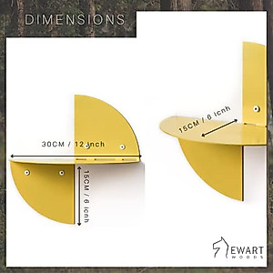 EWART WOODS Small Floating Wall Steel Shelves, Hanging Colorful Bathroom Shelf with Easy Mounted System, Modern Furniture